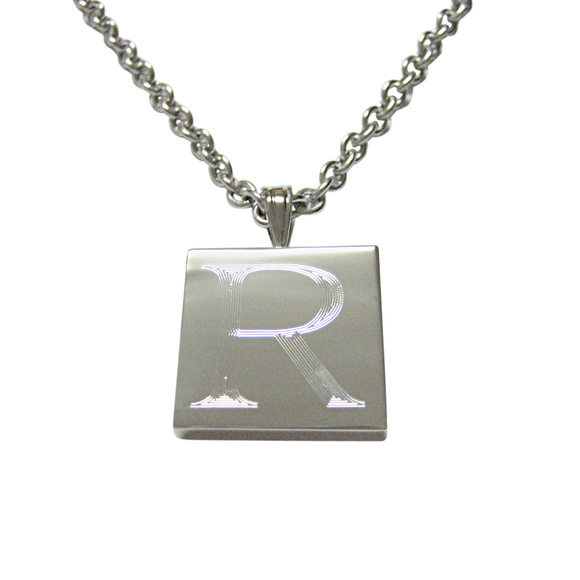 Kiola Designs | Jewelry | Letter R Etched Monogram Pendant Necklace ...